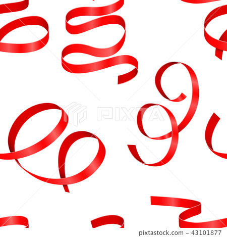 Red ribbons. Seamless pattern - Stock Illustration [43101877] - PIXTA