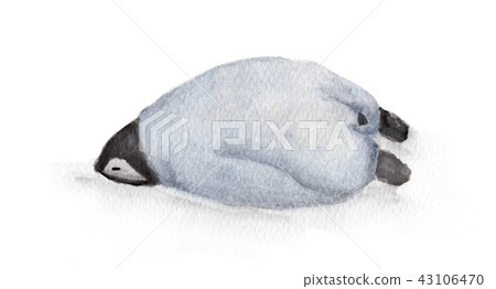 lazy penguin sleeping on a white background - Stock Illustration ...
