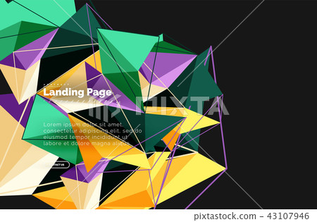 Vector 3d triangle abstract background,...-插圖素材 [43107946] - PIXTA圖庫
