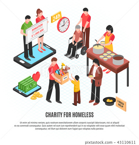 Charity For Homeless Design Concept - Stock Illustration [43110611] - PIXTA