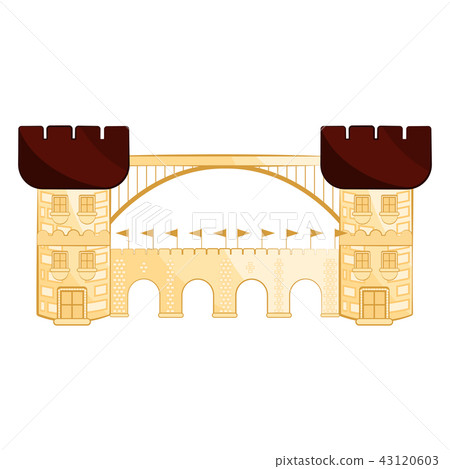 Isolated medieval bridge building - Stock Illustration [43120603] - PIXTA