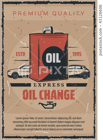 Car engine oils change express auto service poster - Stock Illustration ...