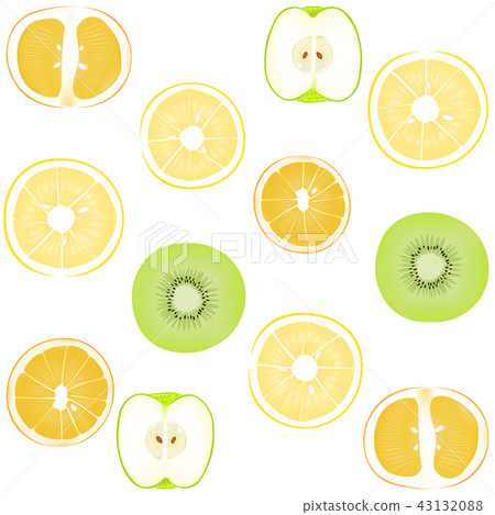 Fruit cut illustration background - Stock Illustration [43132088] - PIXTA
