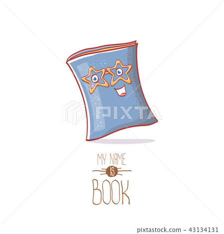 cute cartoon book character with eyes isolated... - Stock Illustration ...