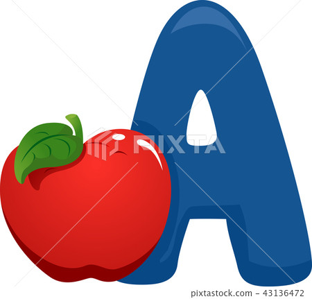 A for Apple Illustration - Stock Illustration [43136472] - PIXTA