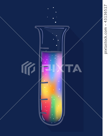 Rainbow Color Test Tube Illustration - Stock Illustration [43136517 ...