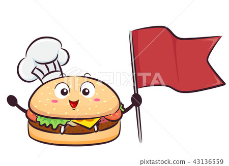 Mascot Burger Chef Toothpick Flag Illustration - Stock Illustration ...