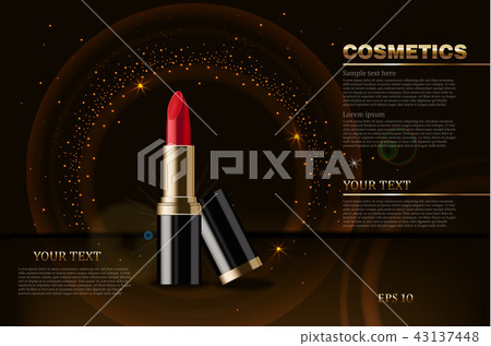 Red lipstick Vector realistic mock up. Cosmetics - Stock Illustration ...