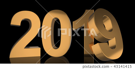The year 2019 in bold golden numbers - Stock Illustration [43141415 ...