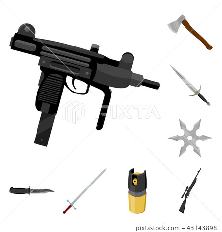 Types of weapons cartoon icons in set... - Stock Illustration [43143898 ...