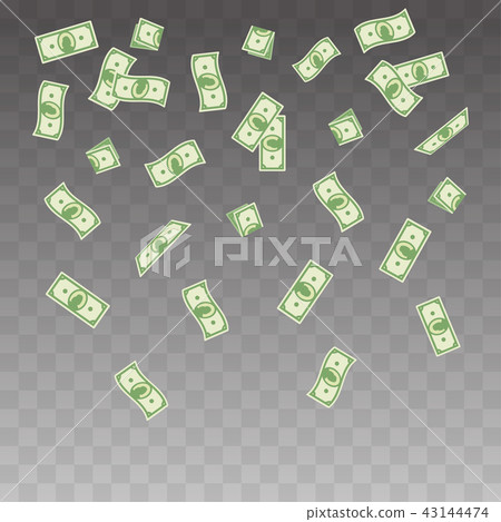 Vector illustration paper money falling on a... - Stock Illustration ...