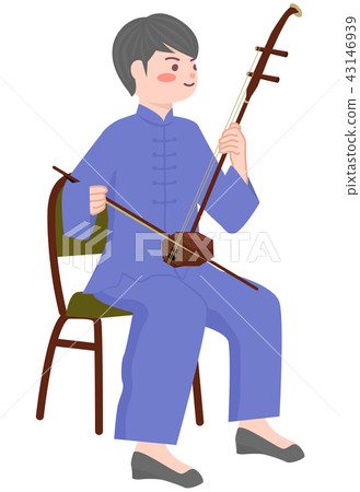 A man who plays Erhu - Stock Illustration [43146939] - PIXTA