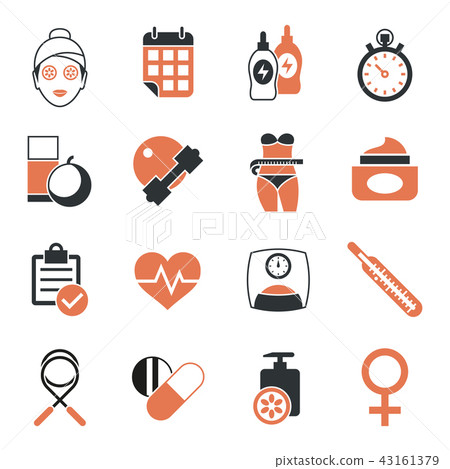 Digital vector woman health icons set - Stock Illustration [43161379 ...