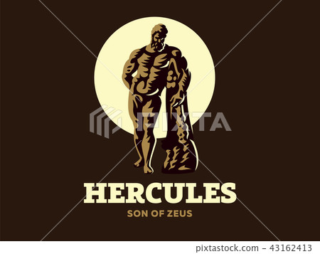 The statue of Hercules. Vector illustration. - Stock Illustration ...