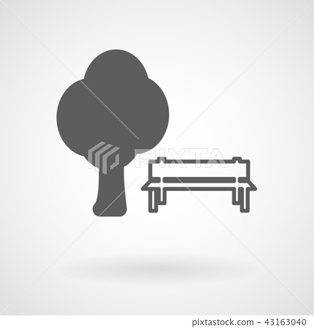 Tree and bench icon, vector - Stock Illustration [43163040] - PIXTA