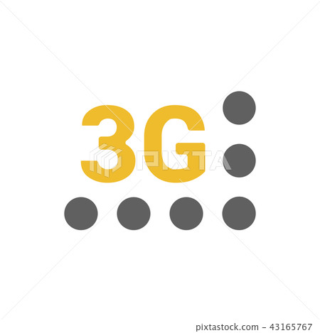 Flat 3g vector logo with signal strength dots - Stock Illustration ...