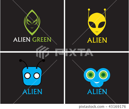 Alien face icon vector logo and symbols template - Stock Illustration ...