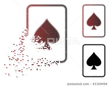 Damaged Pixelated Halftone Spades Gambling Card... - Stock Illustration ...