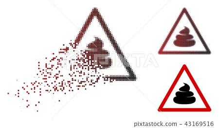 Moving Pixelated Halftone Shit Warning Icon-插圖素材 [43169516] - PIXTA圖庫