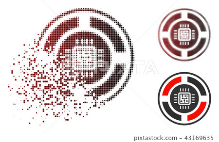 Dispersed Pixelated Halftone Roulette Processor... - Stock Illustration ...