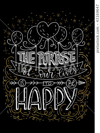 Positive vector lettering card. Handdrawn... - Stock Illustration ...