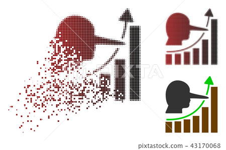 Fragmented Pixelated Halftone Lier Hyip Chart Icon - Stock Illustration ...