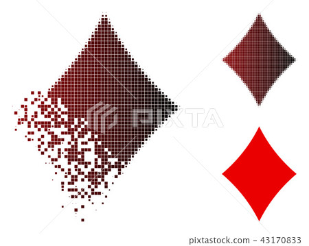Disintegrating Pixelated Halftone Diamonds Suit... - Stock Illustration ...