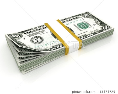 Stack of hundreds dollars - Stock Illustration [43171725] - PIXTA
