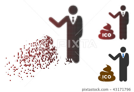 Sparkle Pixelated Halftone Businessman Show ICO... - Stock Illustration ...