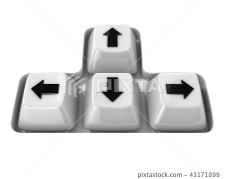 The four white keyboard arrows keys - Stock Illustration [43171899] - PIXTA