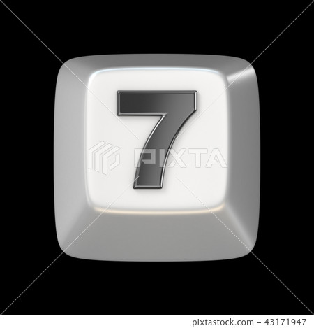 Computer keyboard key number SEVEN 7 3D - Stock Illustration [43171947 ...
