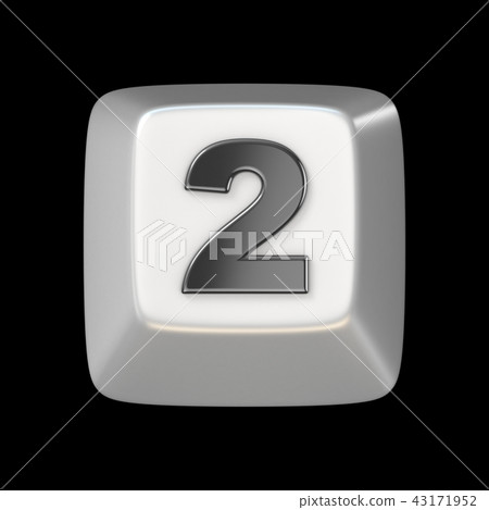 Computer keyboard key number TWO 2 3D-插圖素材 [43171952] - PIXTA圖庫