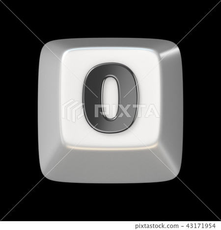Computer keyboard key number ZERO 0 3D - Stock Illustration [43171954 ...