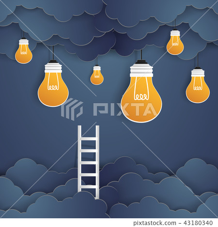 BLadder for idea at night concept - Stock Illustration [43180340] - PIXTA