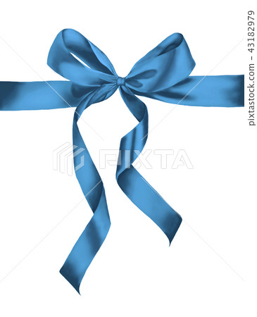 Shiny Blue satin ribbon on white background. - Stock Illustration ...