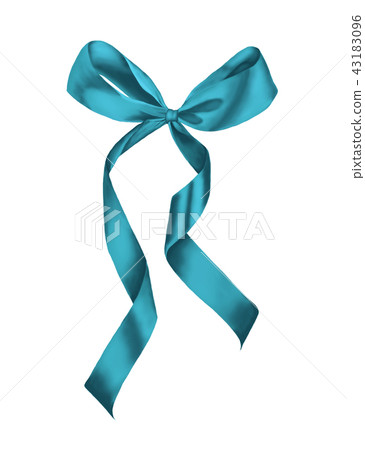 Shiny blue satin gift bow - Stock Illustration [43183096] - PIXTA