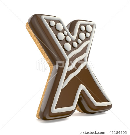 Letter X chocolate Christmas gingerbread font - Stock Illustration ...