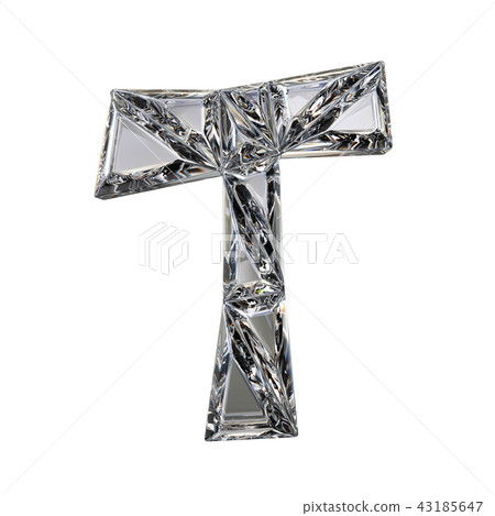 Crystal triangulated font letter T 3D render - Stock Illustration ...
