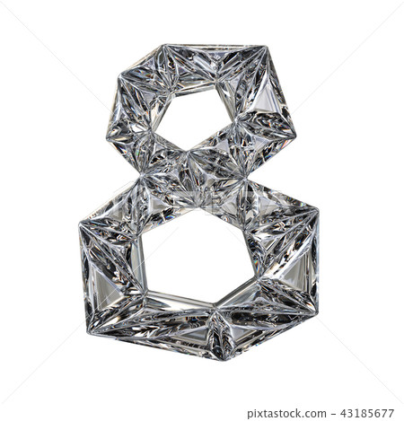 Crystal triangulated font number EIGHT 8 3D - Stock Illustration ...