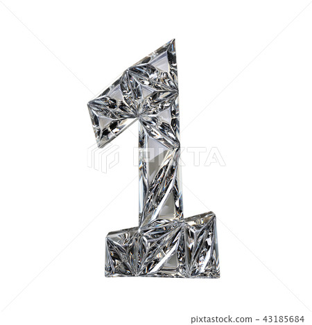Crystal triangulated font number ONE 1 3D - Stock Illustration ...