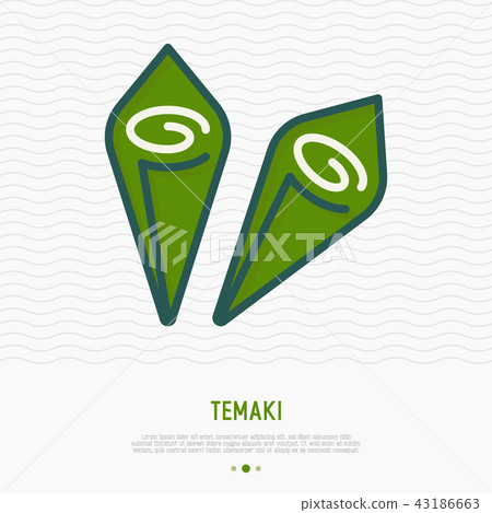 Temaki thin line icon. Modern vector illustration - Stock Illustration ...