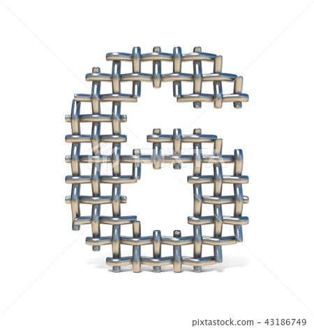 Metal wire mesh font Number 6 SIX 3D - Stock Illustration [43186749 ...
