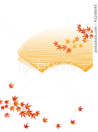 Autumn leaves and fan background - Stock Illustration [43206045] - PIXTA