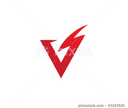 V Letter Lightning Logo Template - Stock Illustration [43207685] - PIXTA