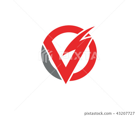 V Letter Lightning Logo Template - Stock Illustration [43207727] - PIXTA