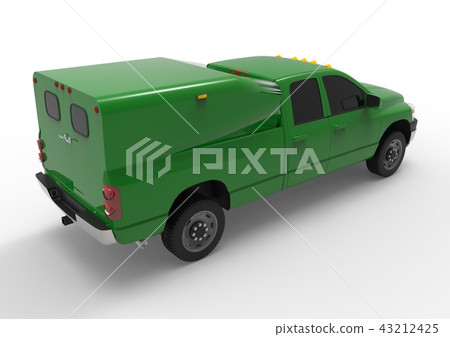Green commercial vehicle delivery truck with a... - Stock Illustration ...
