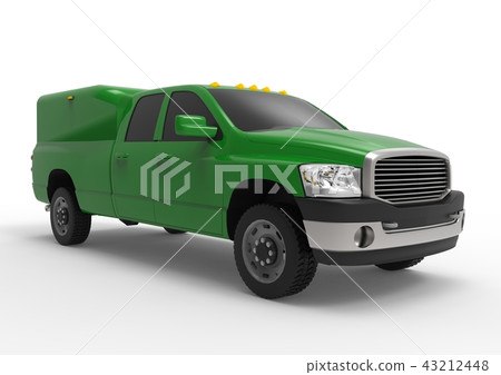 Green commercial vehicle delivery truck with a... - Stock Illustration ...