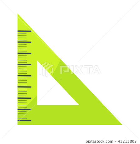 Triangular Shaped Green Ruler Vector Illustration - Stock Illustration ...