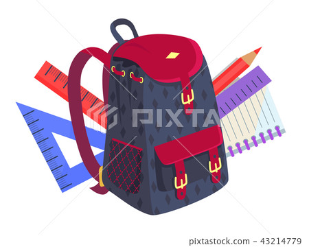 Side View on Fashionable Model of Kids Backpack - Stock Illustration ...
