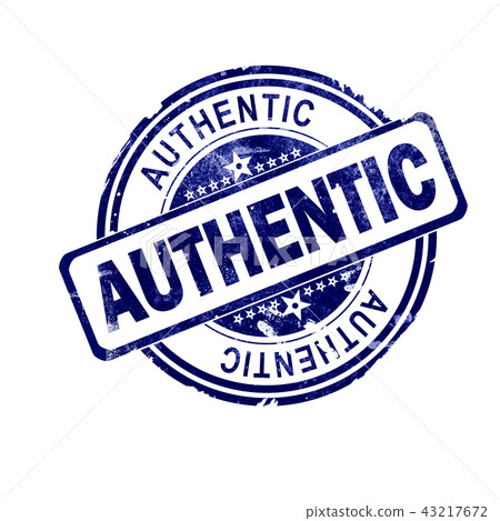 Authentic word with blue round stamp - Stock Illustration [43217672 ...